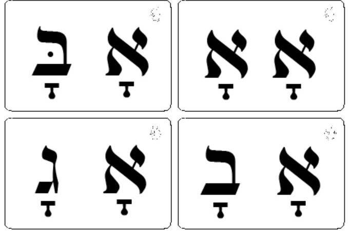 Letter+Nekudah Flashcards – ziggawat.com